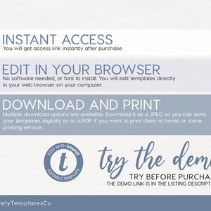 Wedding Program Template, Navy Program Cards, Bohemian Blush, Burgundy ...