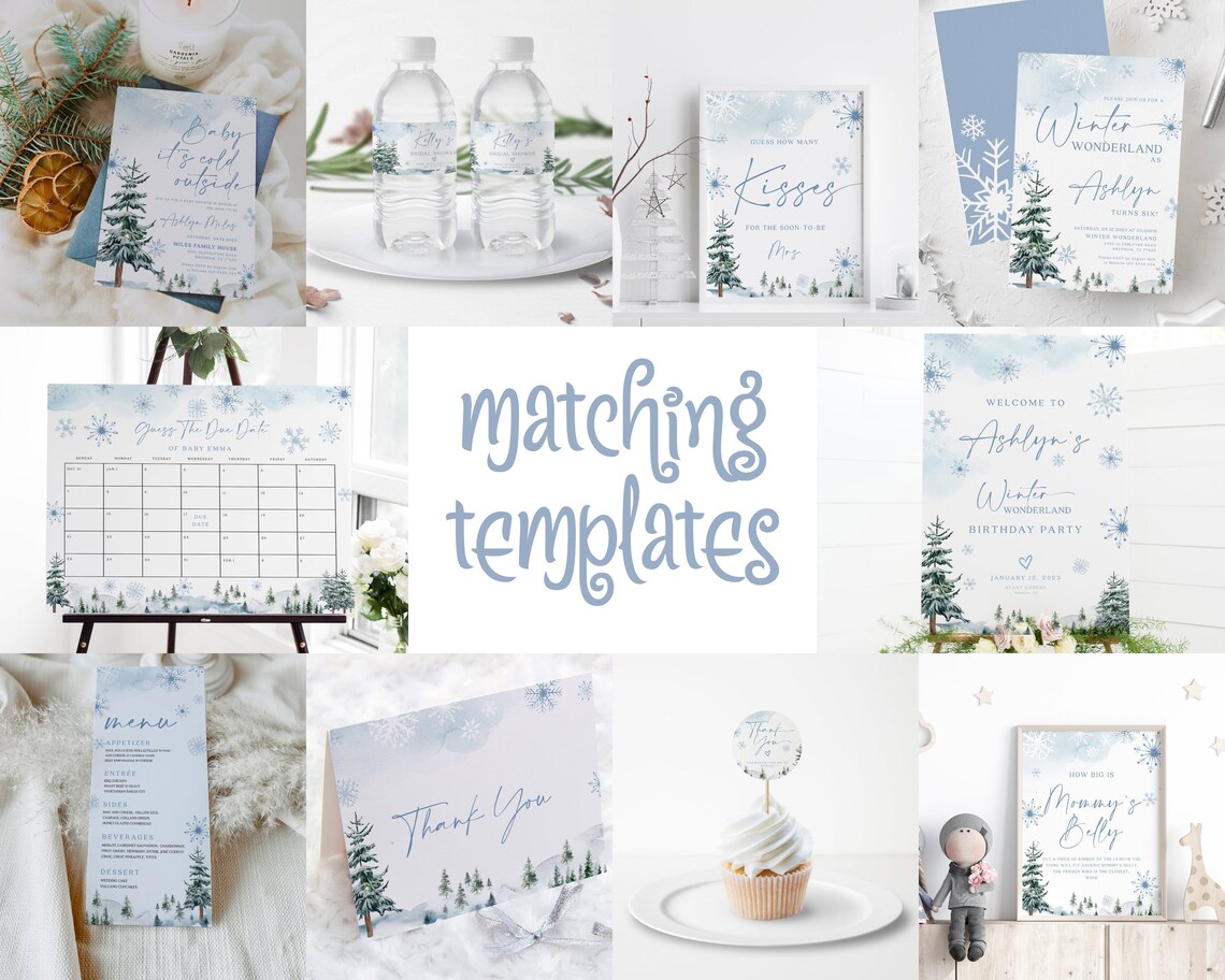 Recipe Sign Bridal Shower Recipe Sign Winter Wonderland - Etsy