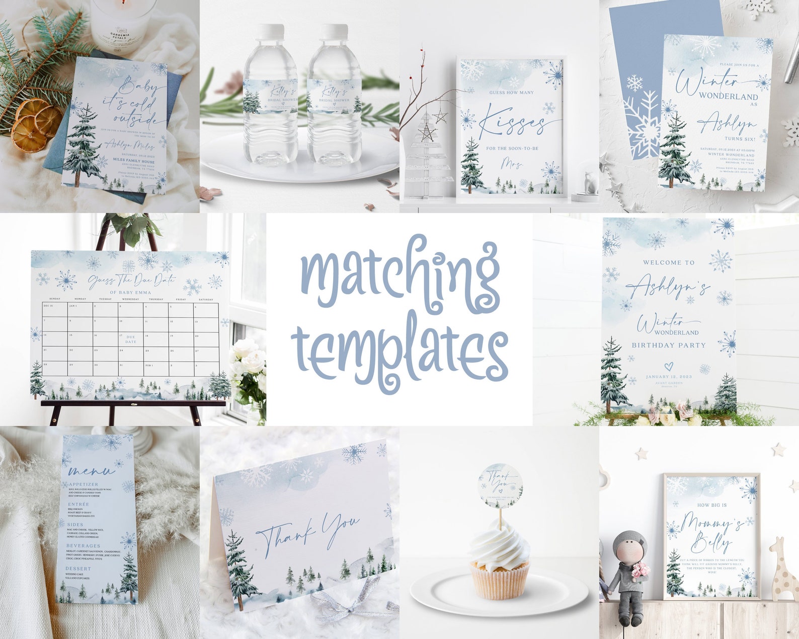 Recipe Sign Bridal Shower Recipe Sign Winter Wonderland - Etsy