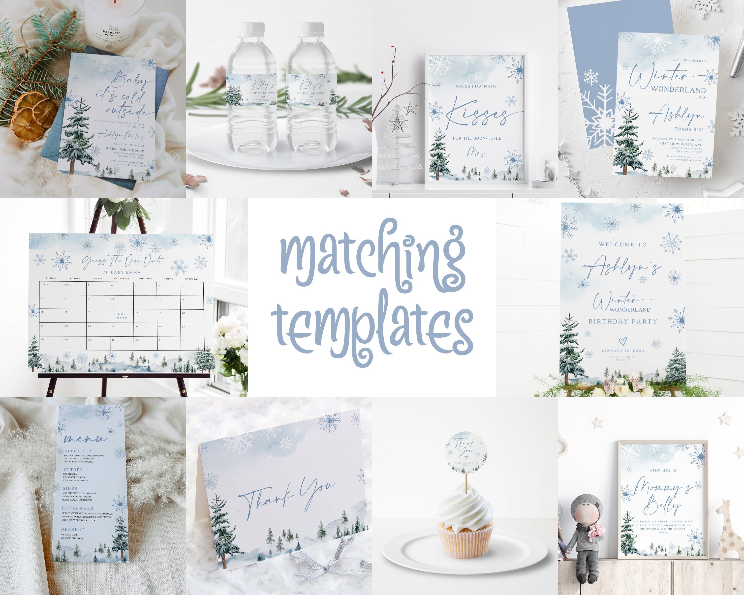 Recipe Sign Bridal Shower Recipe Sign Winter Wonderland - Etsy