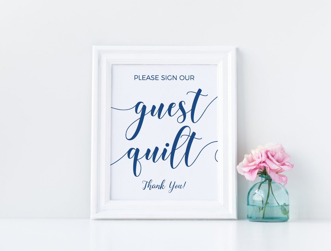 Guest Quilt Sign, Please Sign Our Guest Quilt, Wedding Sign, Guest Book ...
