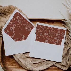 Terracotta Floral Envelope Liner, Envelope Liner for Floral Terracotta ...