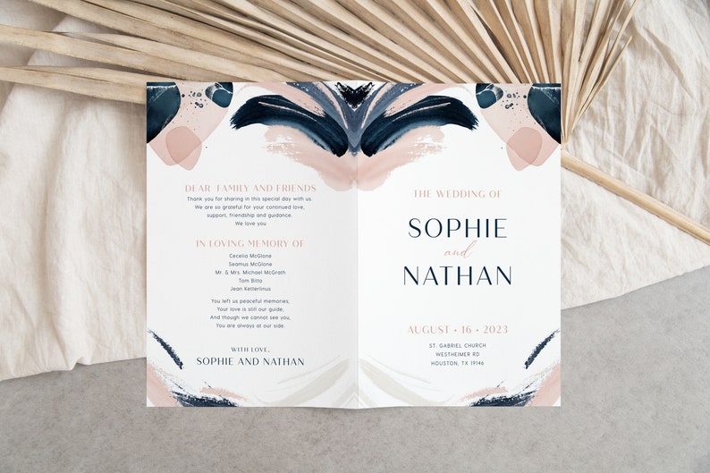 Booklet Program Template Wedding Ceremony Program Wedding - Etsy