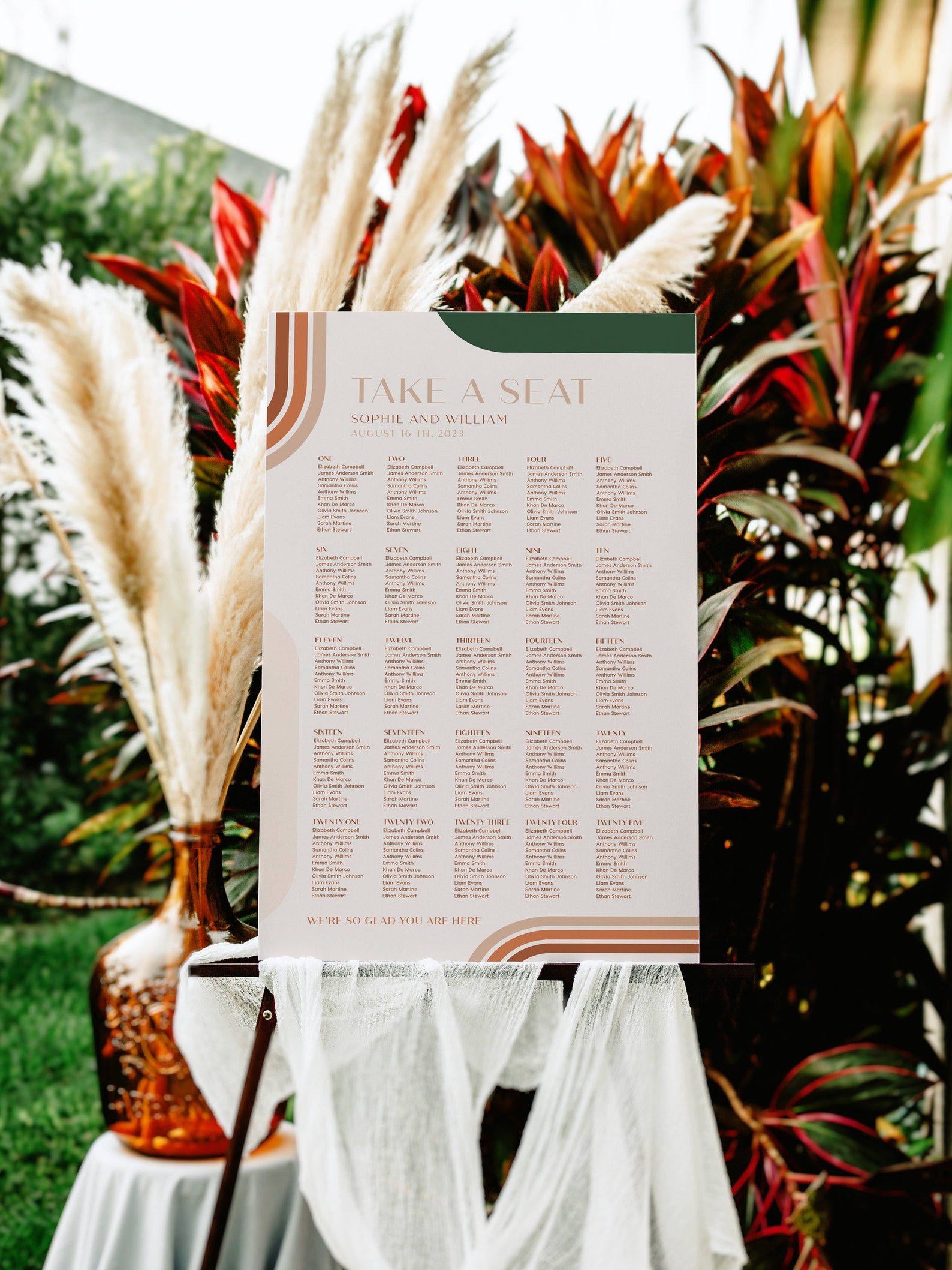 Seating Chart Wedding Modern Boho Seating Chart Template With | Etsy