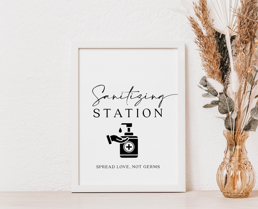 Sanitizing Station Sign Sanitize Sign Printable Modern and - Etsy