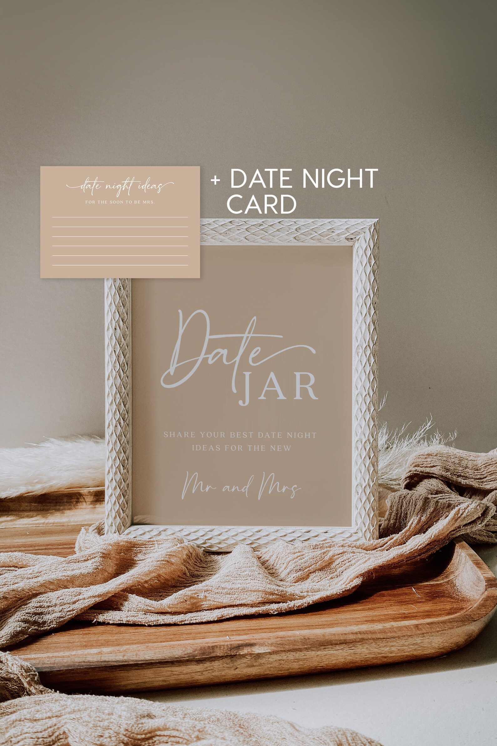 Date Night Jar Sign and Date Night Cards Template Bridal - Etsy