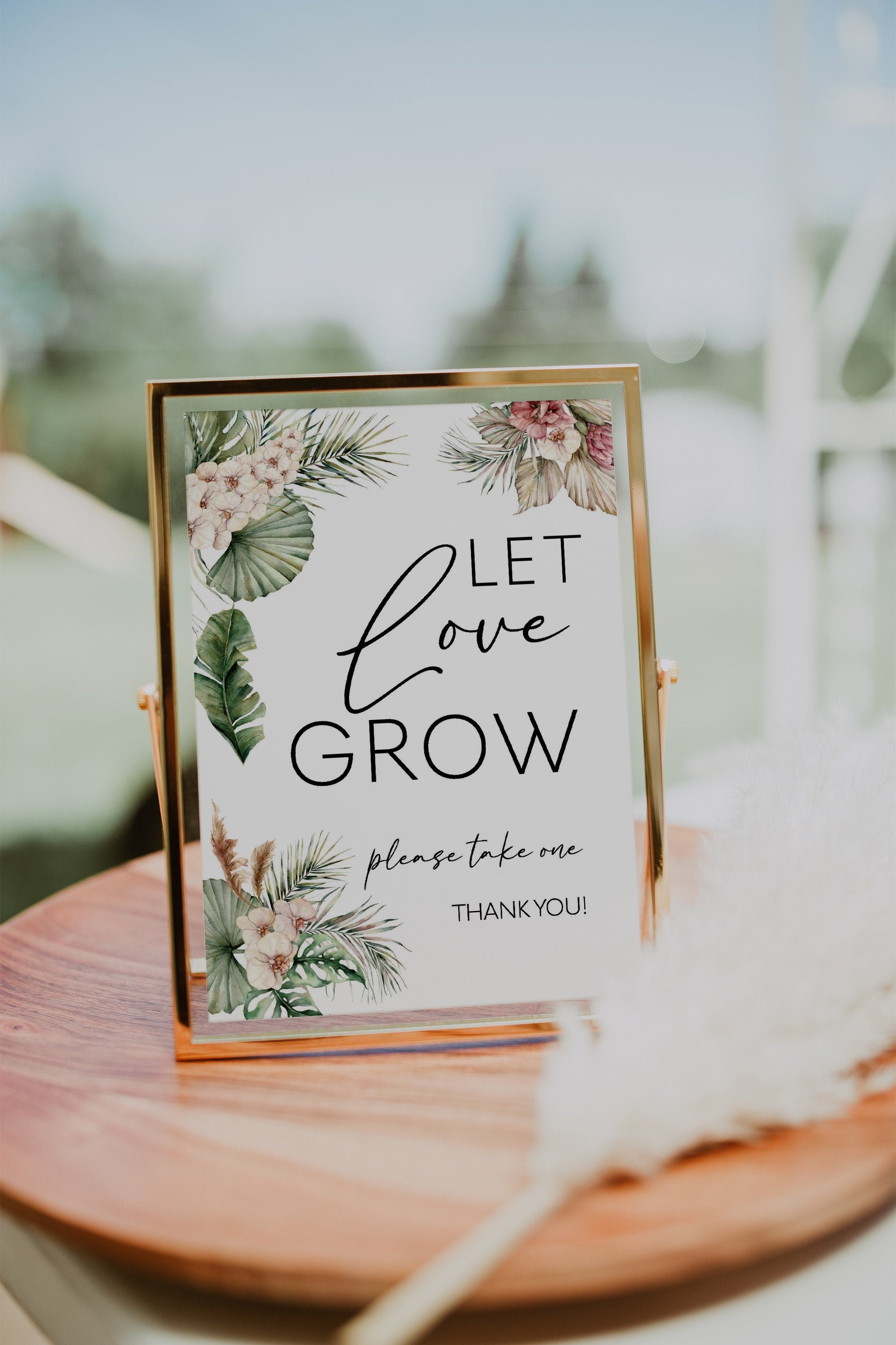 Let Love Grow Sign Watch Our Love Grow Sign Tropical Wedding - Etsy