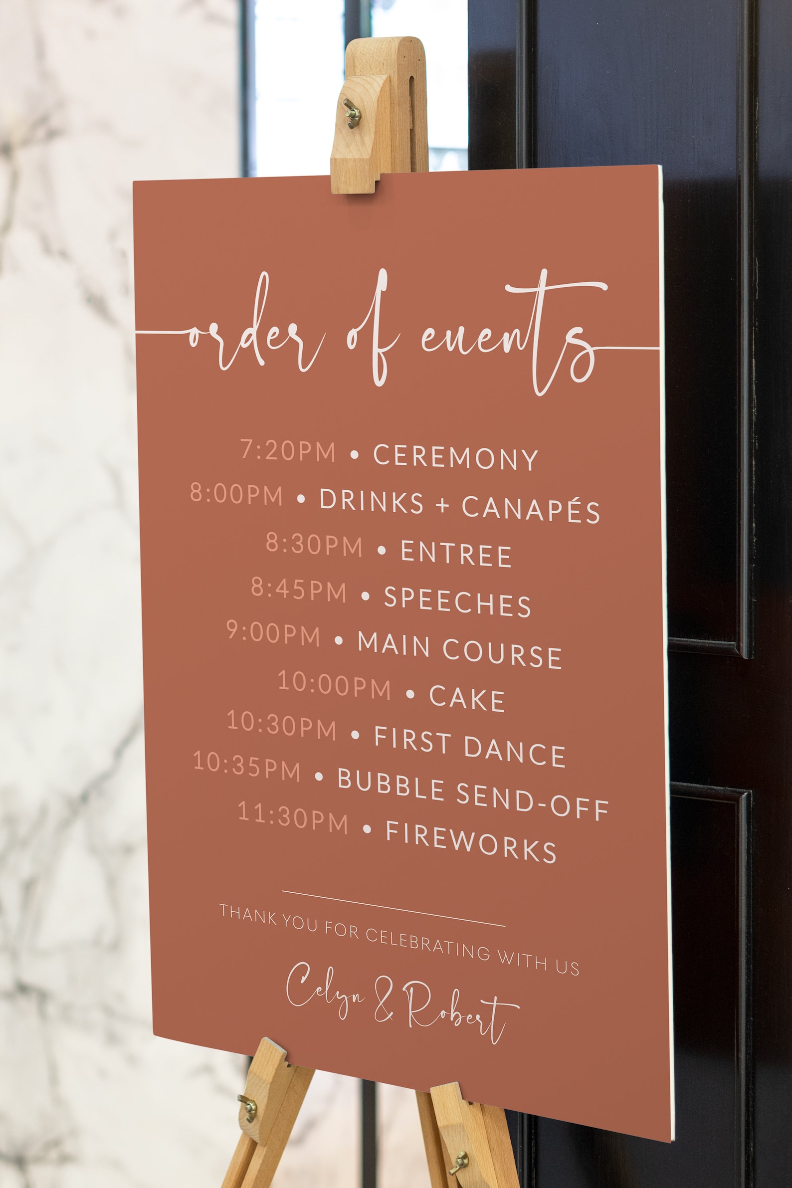 Order of Events Sign Wedding Terracotta Sign Order of | Etsy