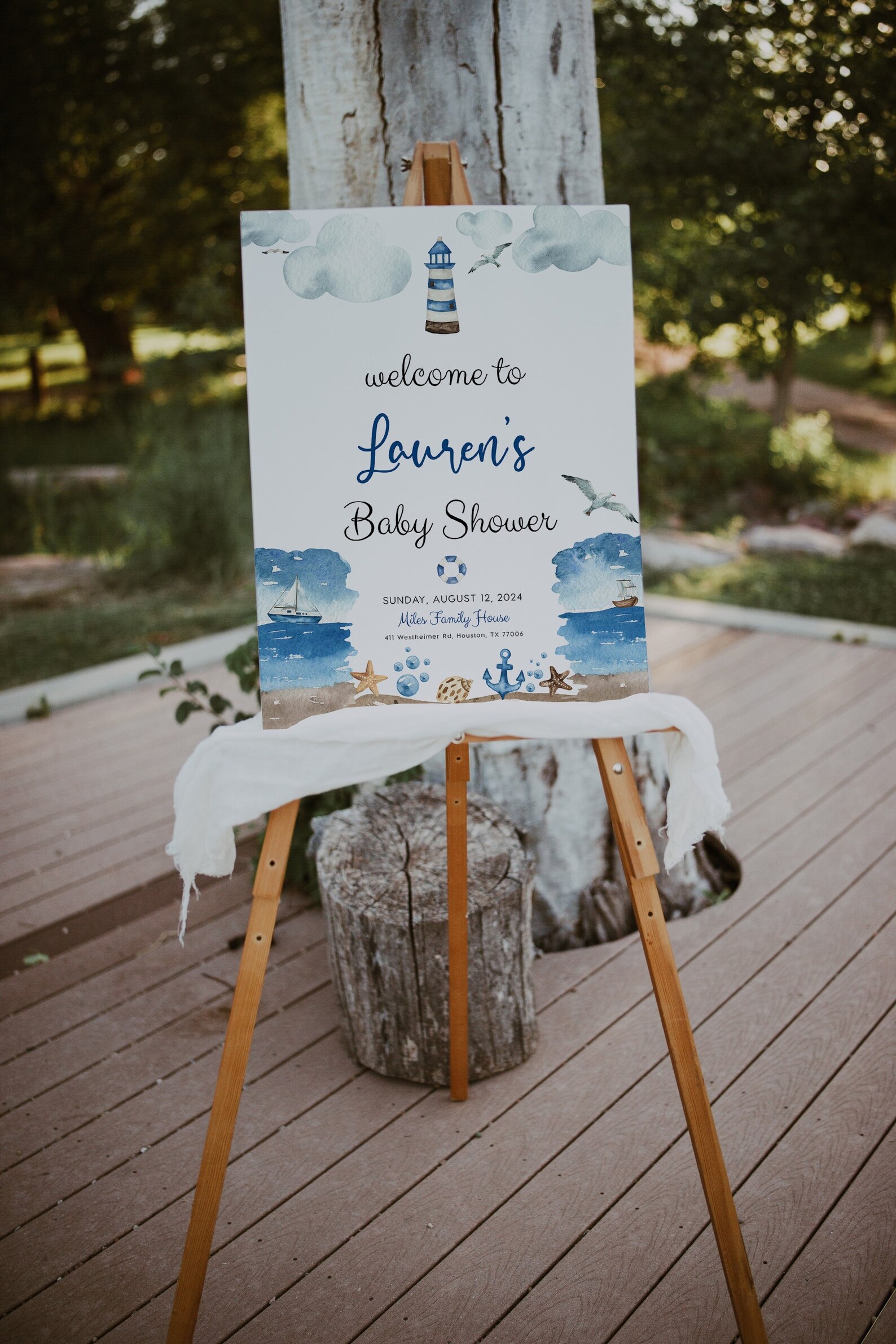 Nautical Welcome Sign Nautical Baby Shower Sign Welcome Sign - Etsy