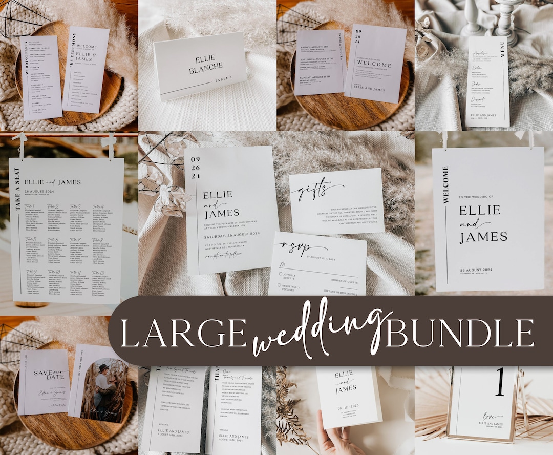 Large Wedding Bundle, Elegant Wedding Bundle, Minimalist Wedding ...
