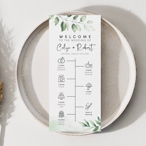 Wedding Program Template, Timeline Template, Wedding Program Timeline ...