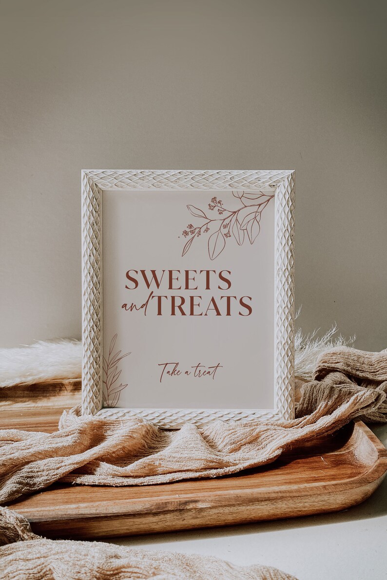Sweets and Treats Sign Sweets Table Sign Floral Wedding - Etsy