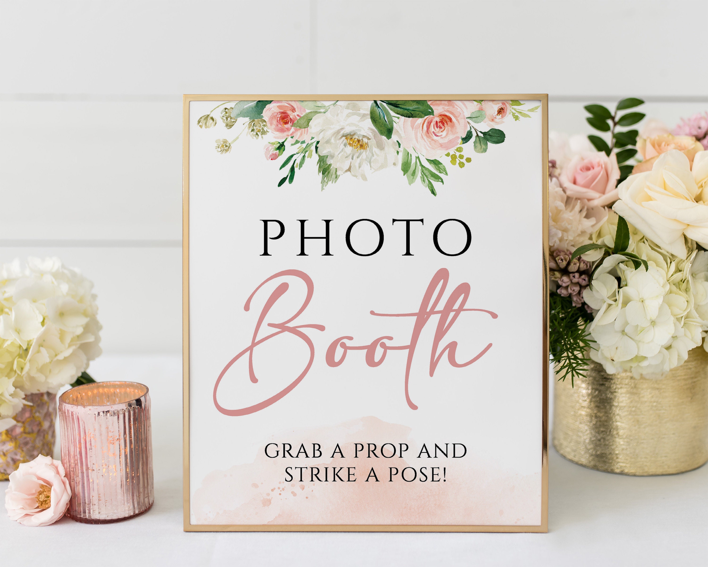 Photo Booth Sign Wedding Booth Sign Printable Greenery - Etsy