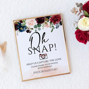 Oh Snap Wedding Sign, Oh Snap Sign, Oh Snap Hashtag Sign, Wedding ...