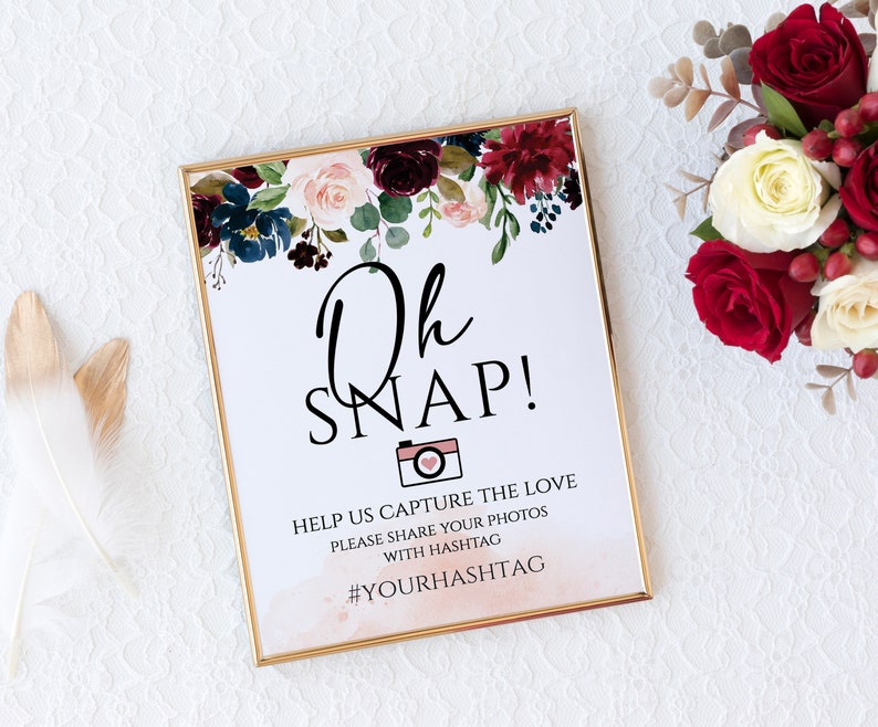 Oh Snap Wedding Sign Oh Snap Sign Oh Snap Hashtag Sign - Etsy