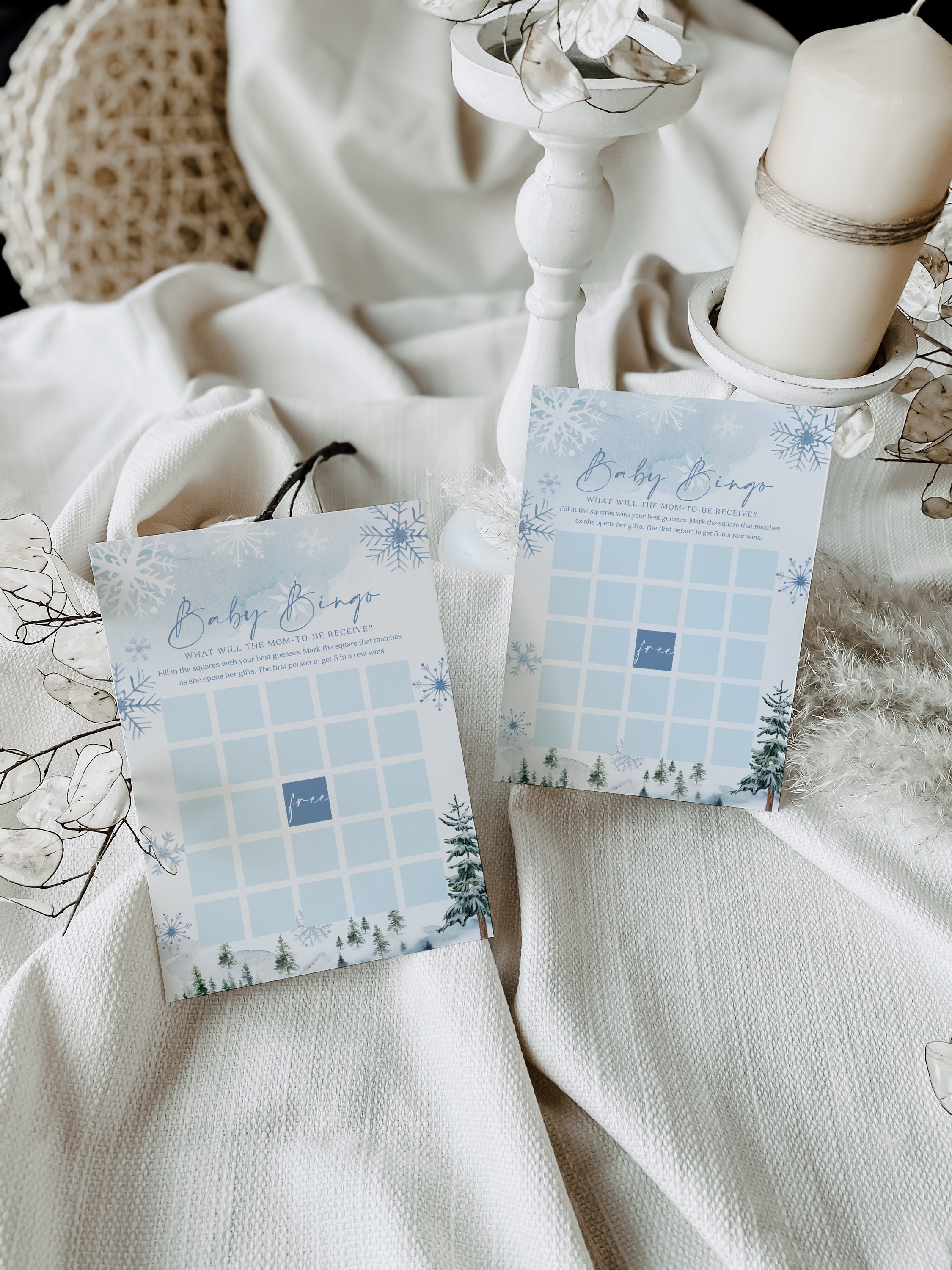 Baby Bingo Baby Shower Game Winter Wonderland Baby Shower - Etsy