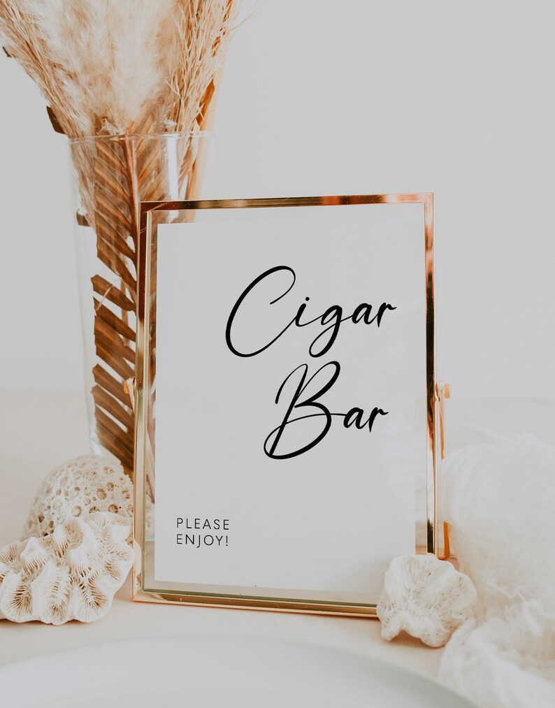 Cigar Bar Sign Cigar Bar Template Modern Minimal Wedding - Etsy