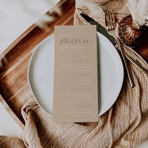 Beige Menu Cards, Wedding Menu Template, Creamy Menu Cards, Menu Card ...