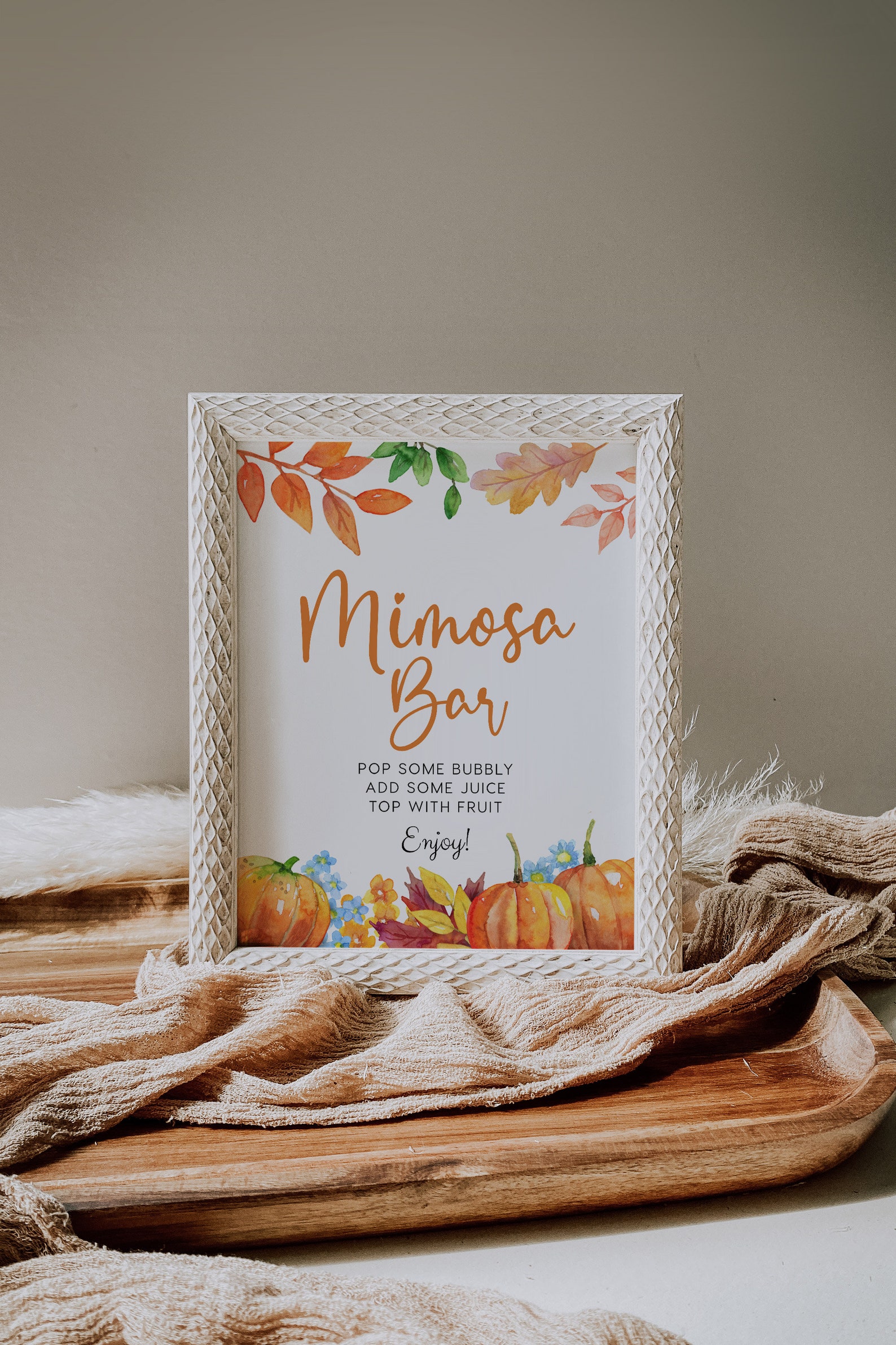 Mimosa Bar Sign Fall Mimosa Bar Sign Template Fall Pumpkin - Etsy