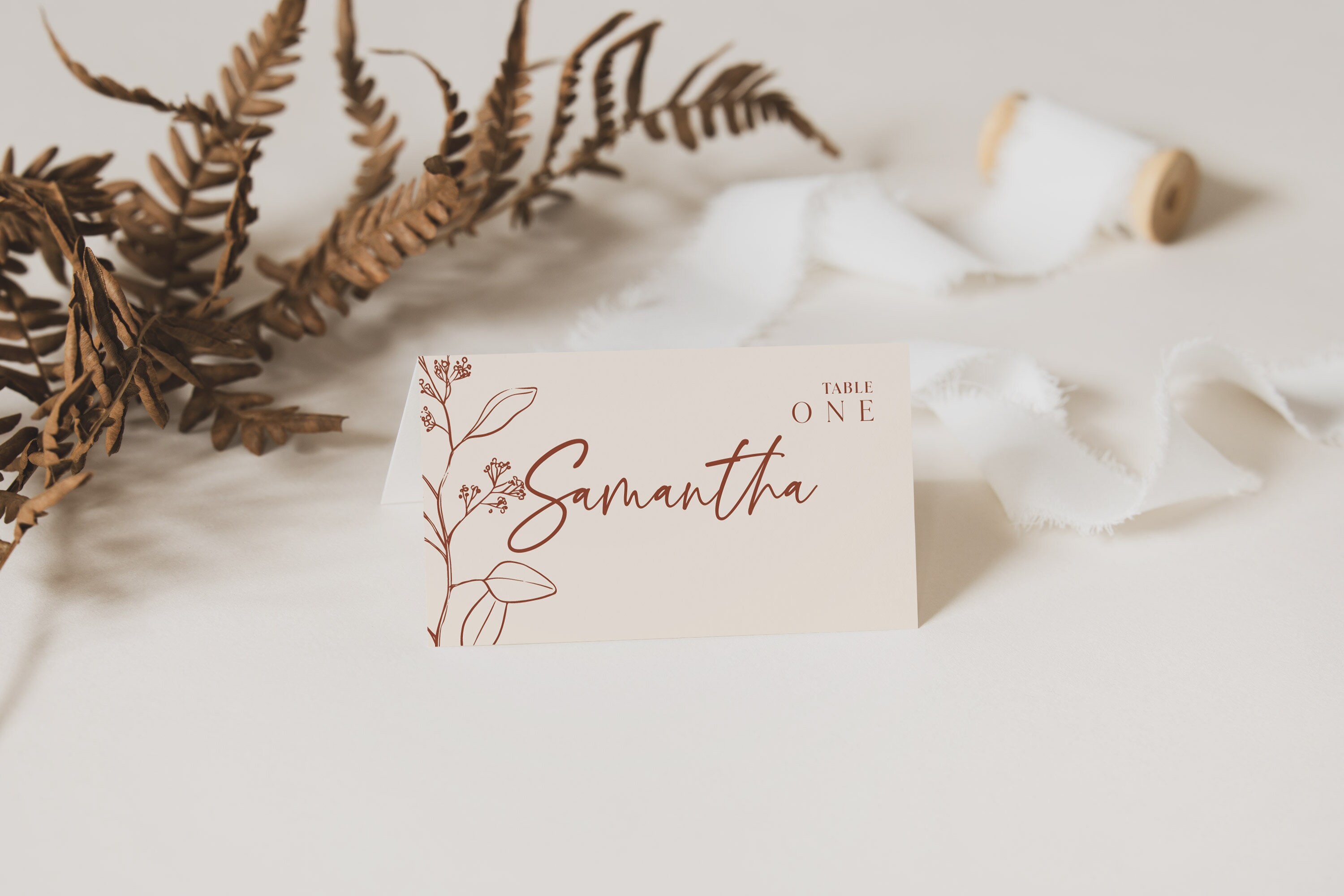 Place Card Template Name Tags Template Floral Place Cards | Etsy