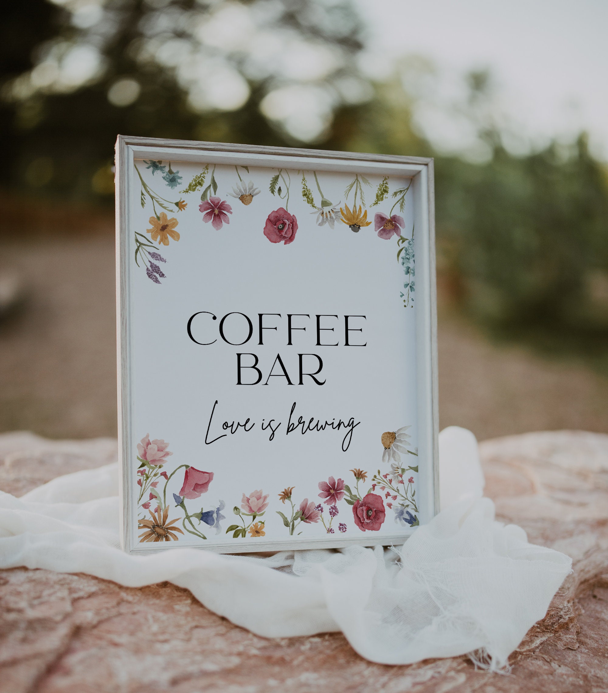 Coffee Bar Sign Floral Sign Tempalte Coffee Bar Sign - Etsy