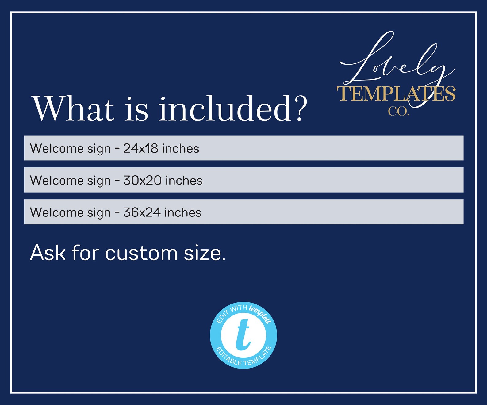 Wedding Welcome Sign Navy Welcome Sign Template Wedding - Etsy