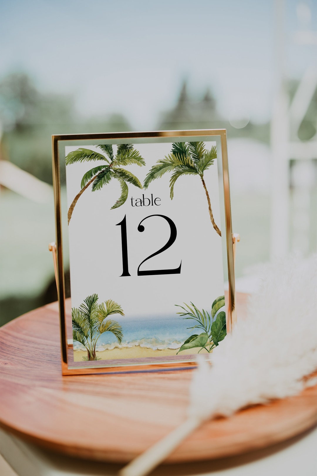 Tropical Table Number, Wedding Table Numbers, Table Numbers Template ...