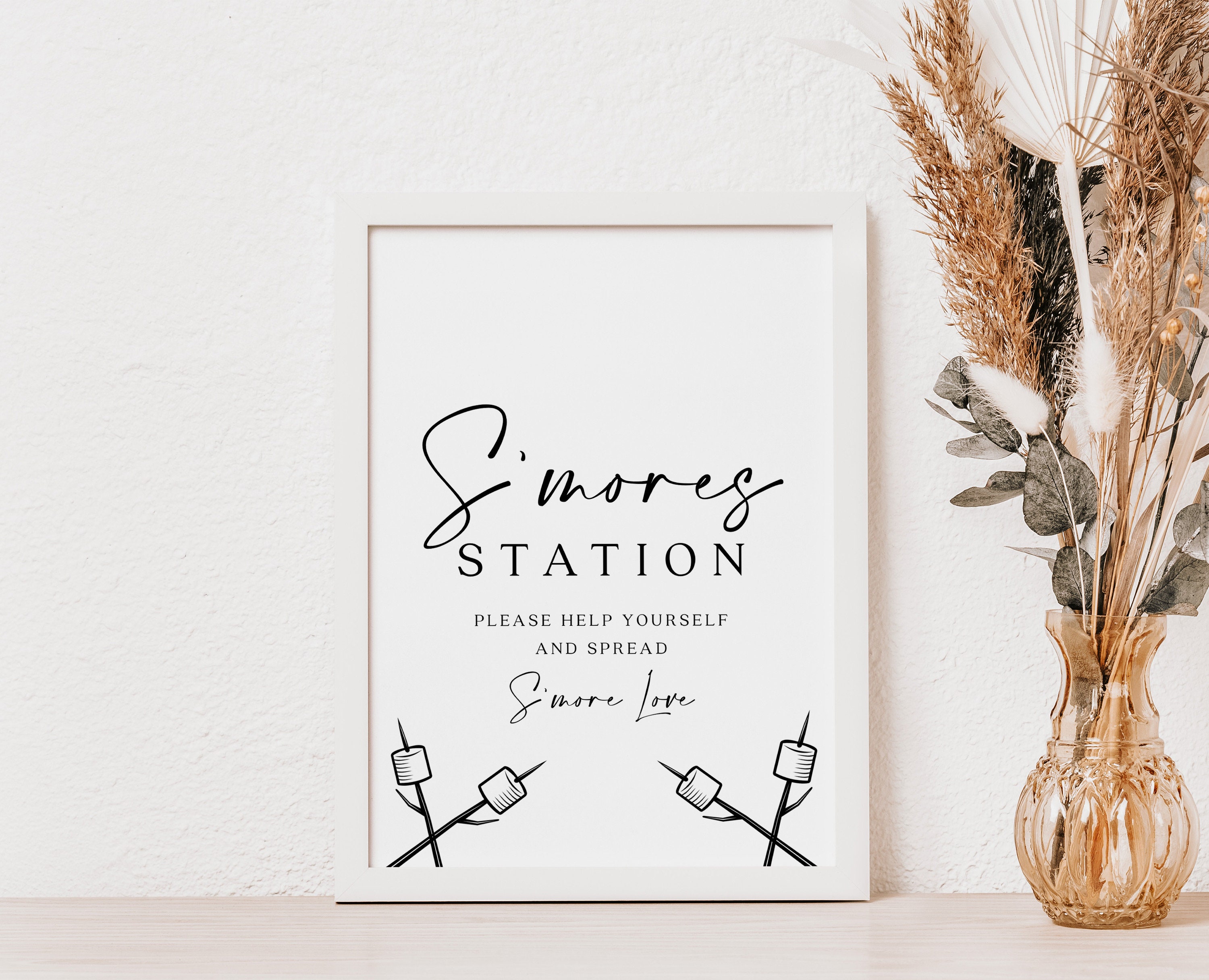 S'mores Station Sign S'mores Bar Sign Marshmallow - Etsy