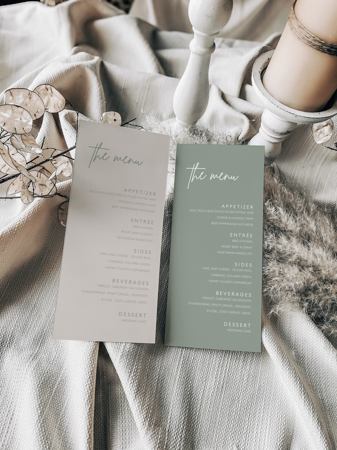 Sage Green Menu, Wedding Menu Cards, Menu Template, Wedding Menu Sage ...
