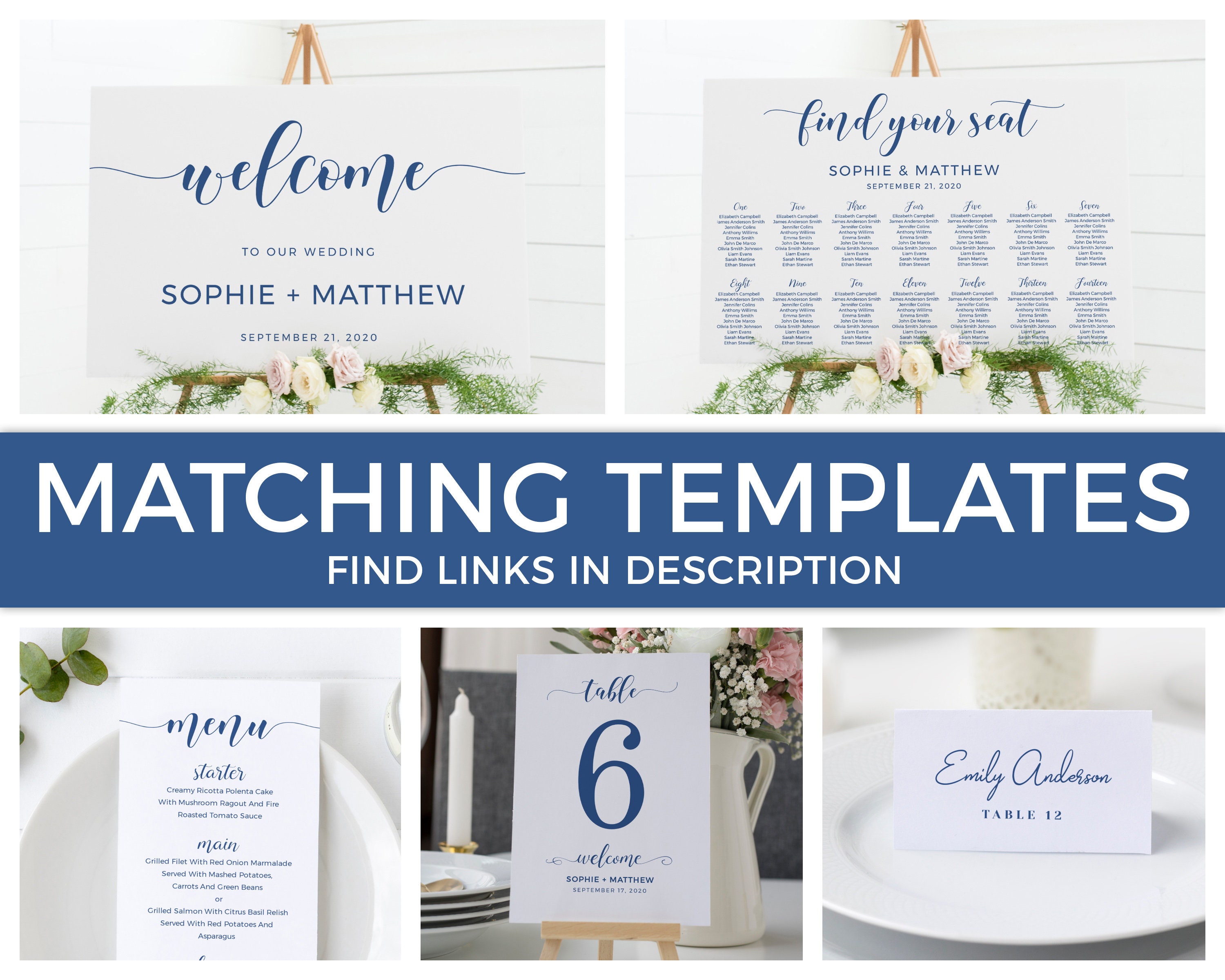 Place card template Wedding place cards Table seating cards | Etsy