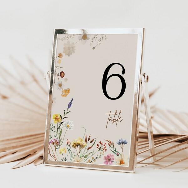 Floral Wedding Table Numbers - Etsy