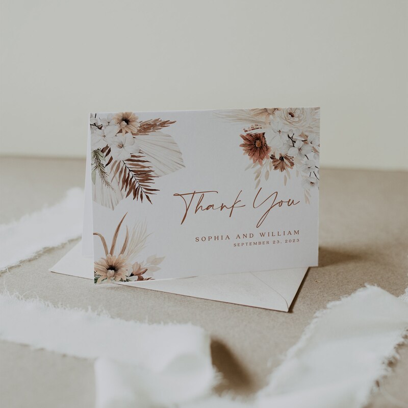 Boho Thank You Cards - Etsy