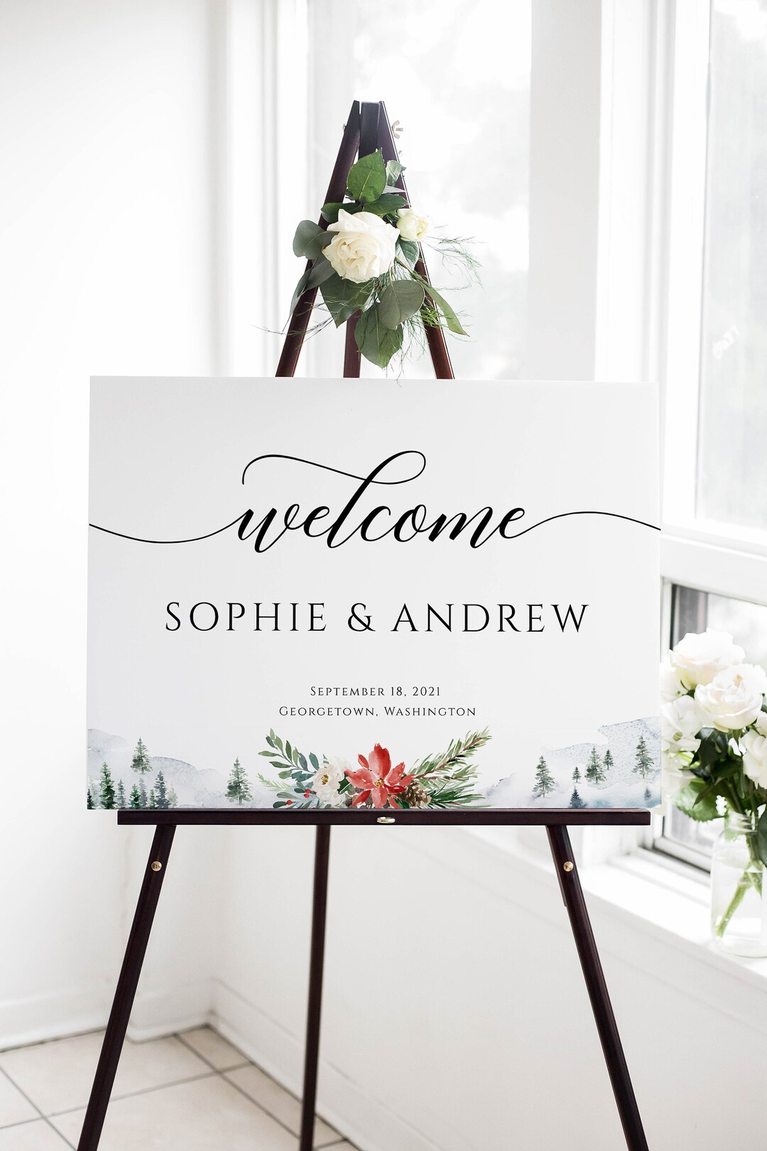 Wedding Welcome Sign, Winter Welcome Sign, Winter Wedding Sign ...