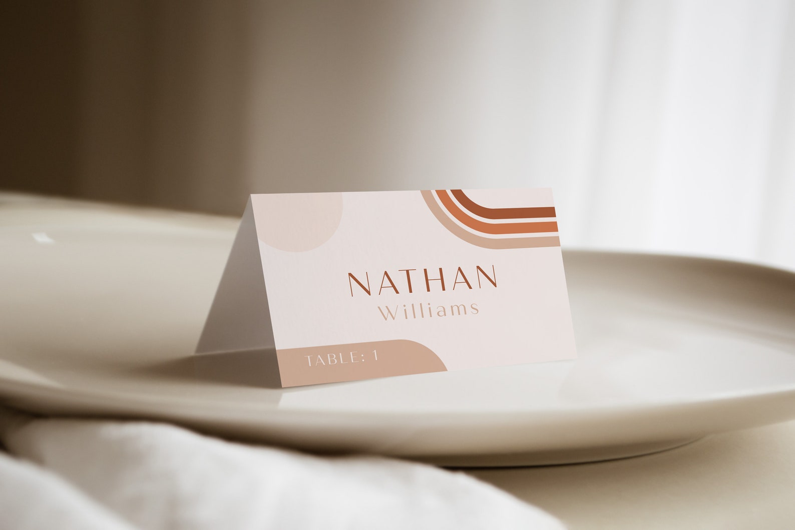 Boho Place Card Template Place Cards With Arch Shapes in - Etsy