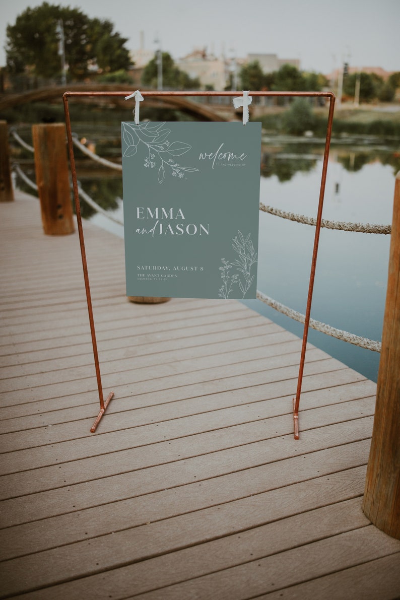 Sage Welcome Sign Welcome Sign Template Sage Floral Welcome - Etsy