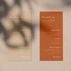 Wedding Menu Template, Menu Cards Template, Minimalist Modern Menu ...