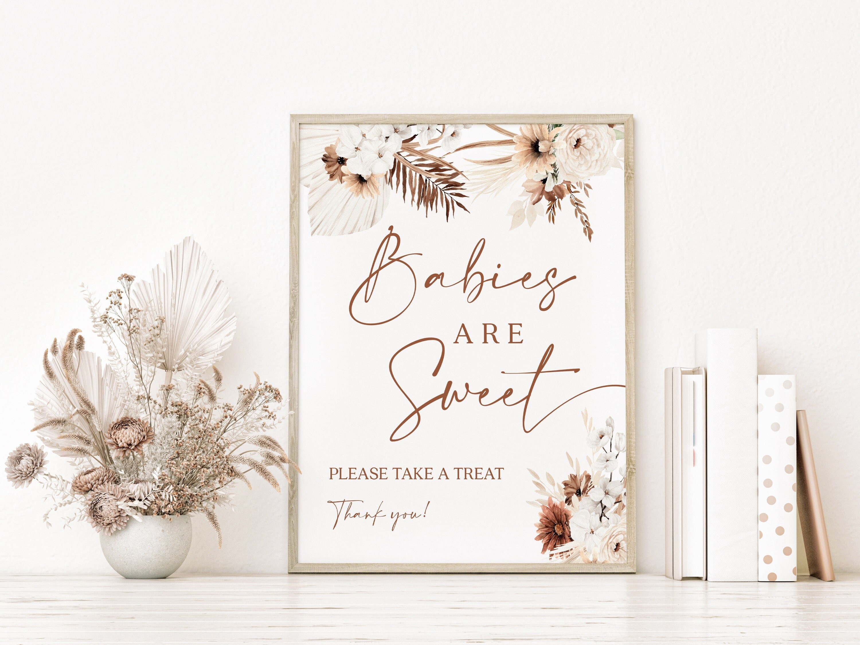 Babies Are Sweet Sign Printable Baby Shower Sign Boho Pampas - Etsy