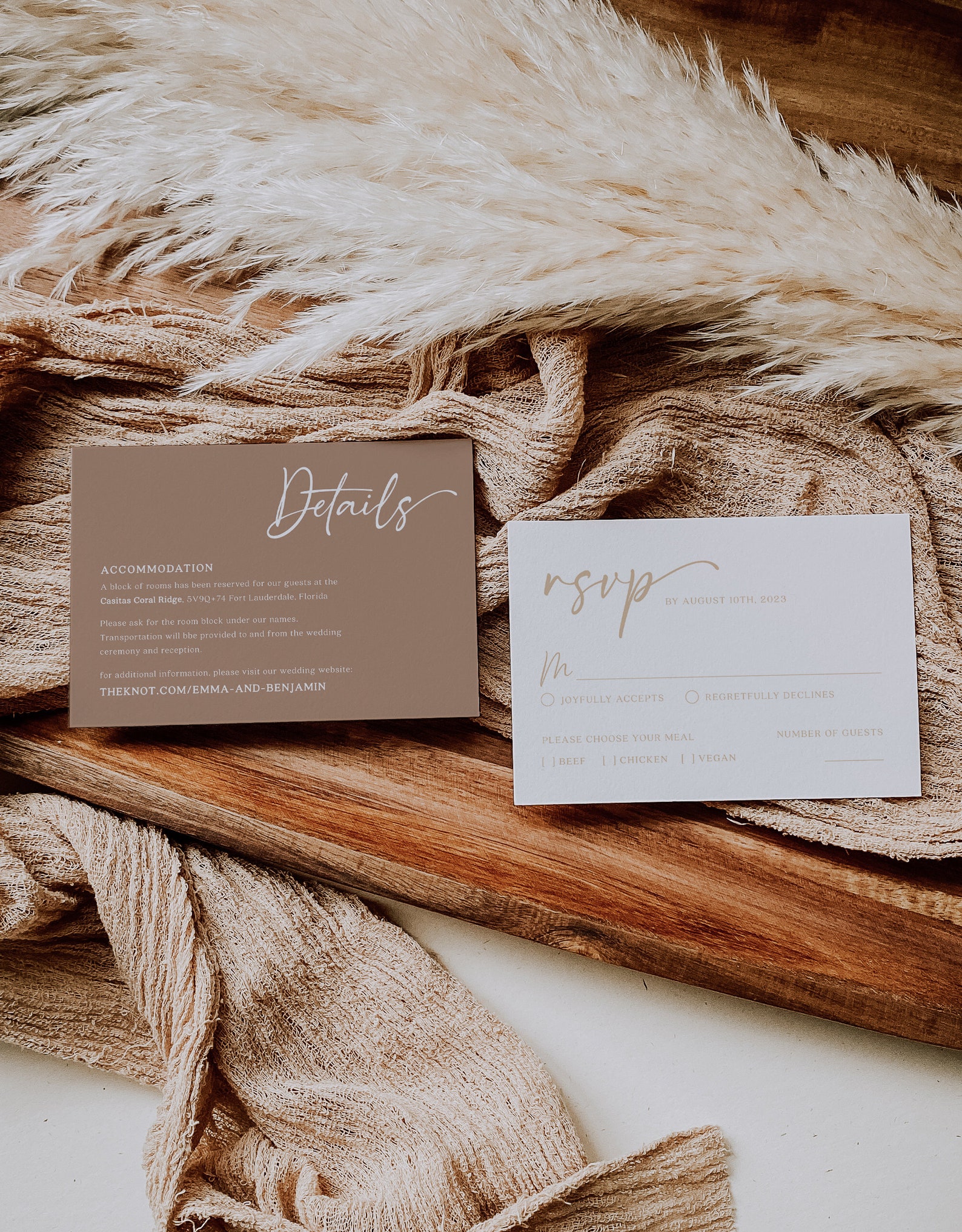 Modern Beige Wedding Invitation Suite Wedding Invitation | Etsy