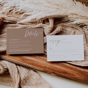 Modern Beige Wedding Invitation Suite Wedding Invitation | Etsy