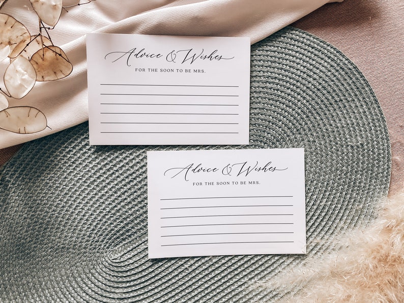 Advice Cards Template Advice Card Printable Bridal Shower - Etsy