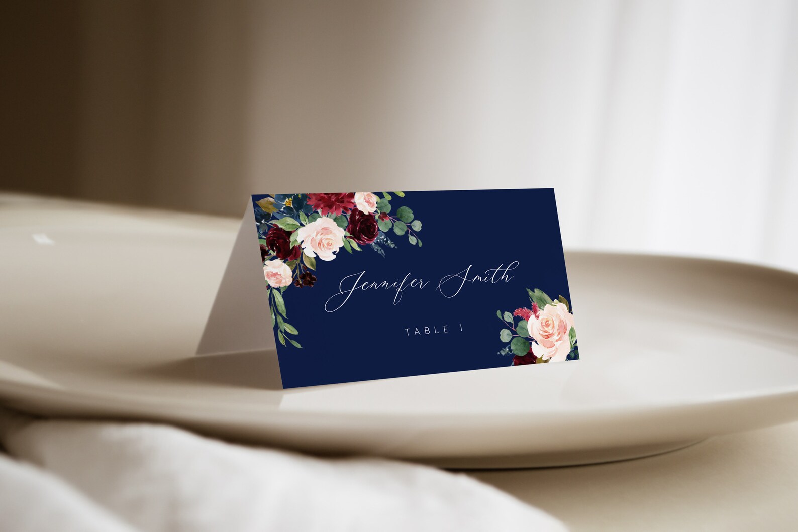 Navy Place Cards Wedding Place Cards Template Bohemian - Etsy