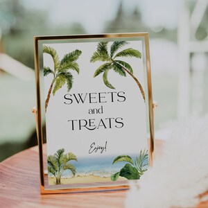 Sweets and Treats Sign, Beach Wedding Signage, Sweets Table Sign ...