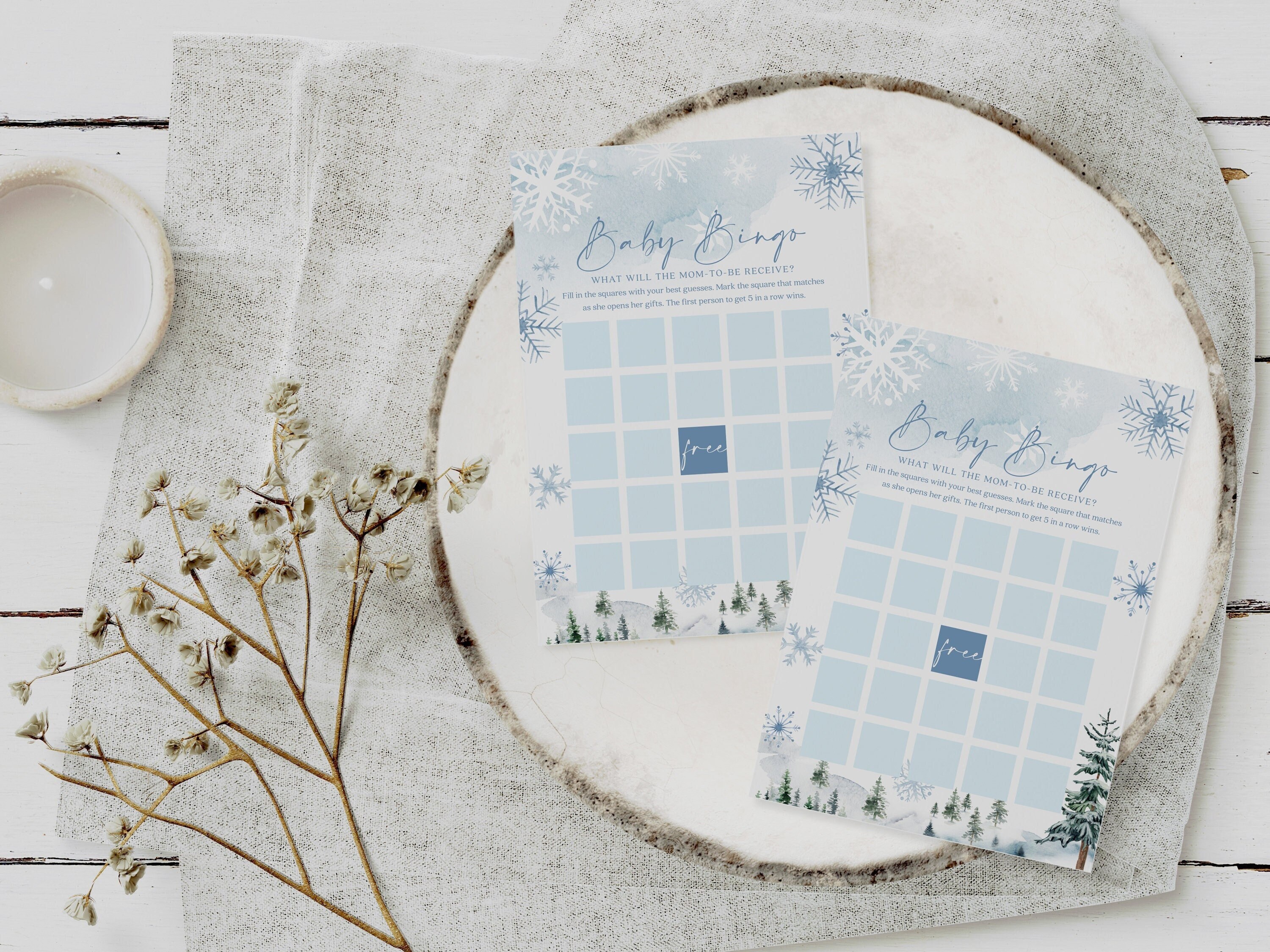 Baby Bingo Baby Shower Game Winter Wonderland Baby Shower - Etsy