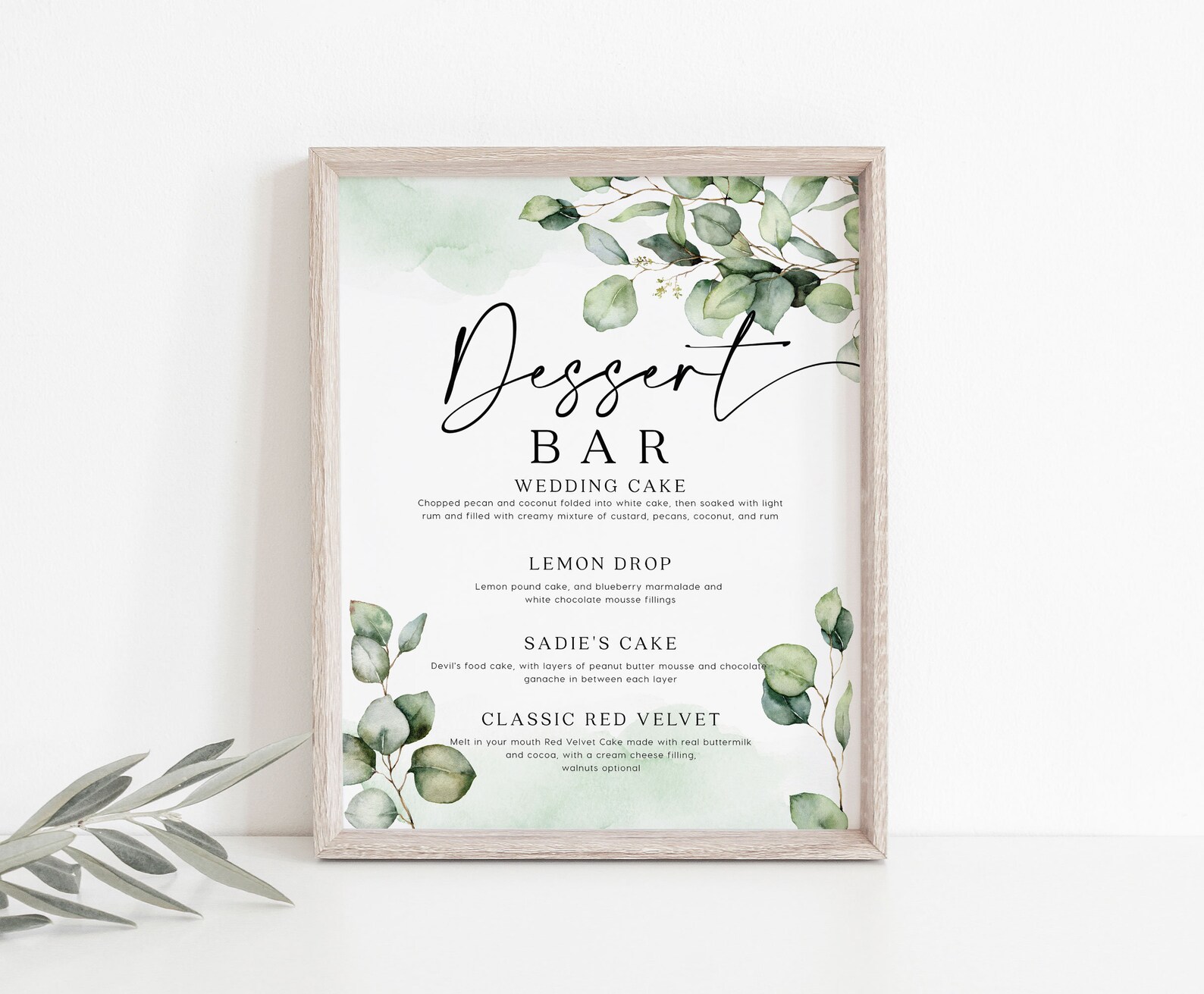 Dessert Menu Sign Dessert Bar Sign Wedding Dessert Sign - Etsy