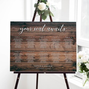 Wood Seating Chart, Wooden Seating Chart Template, Instant Download DIY ...