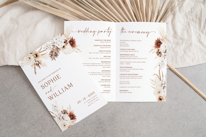 Wedding Booklet Template Program Ceremony Booklet Wedding - Etsy