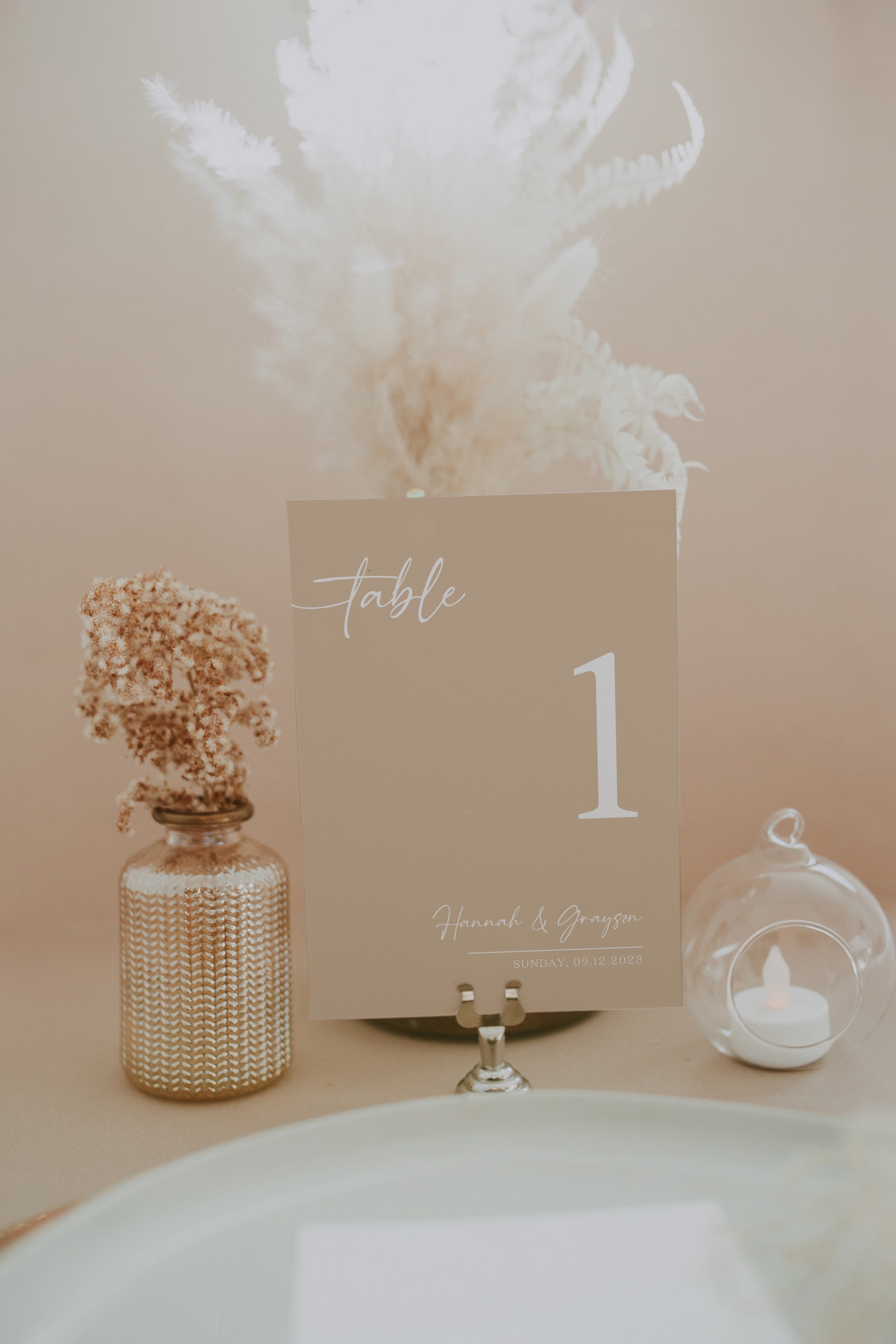 Beige Table Numbers Wedding Table Numbers Template Cream - Etsy