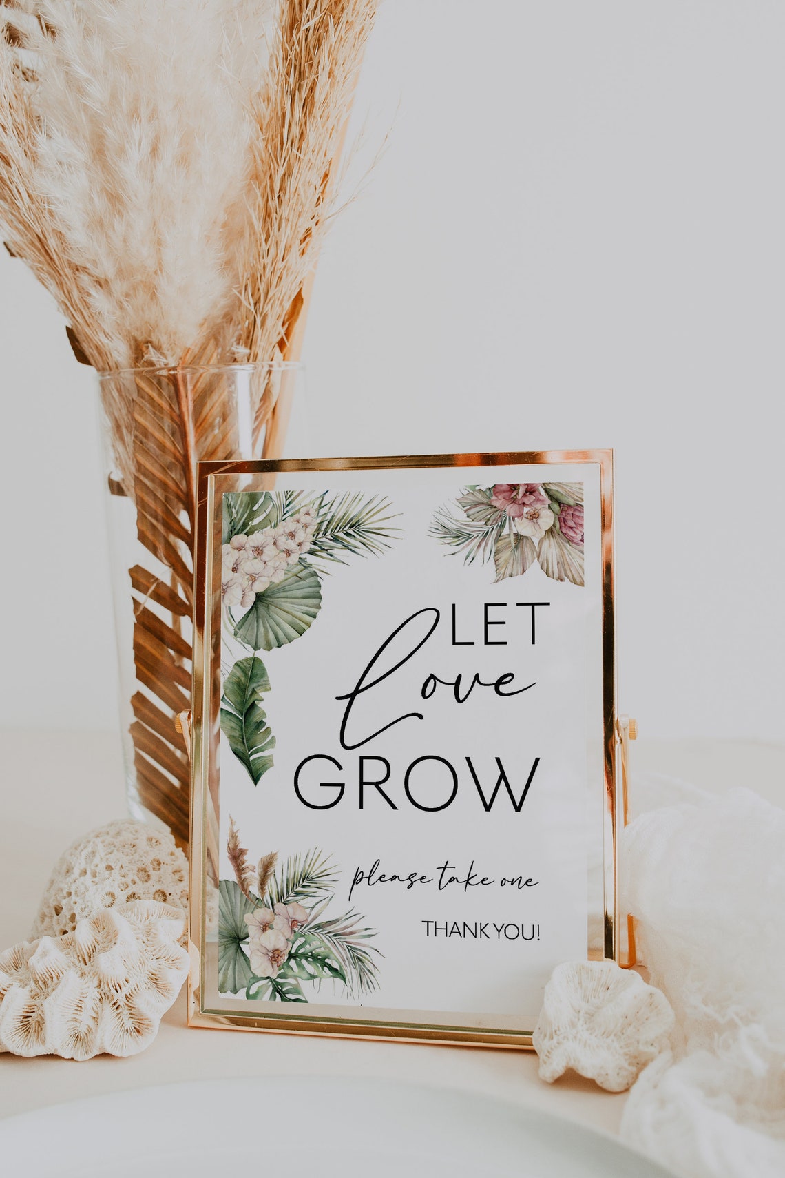 Let Love Grow Sign Watch Our Love Grow Sign Tropical Wedding - Etsy