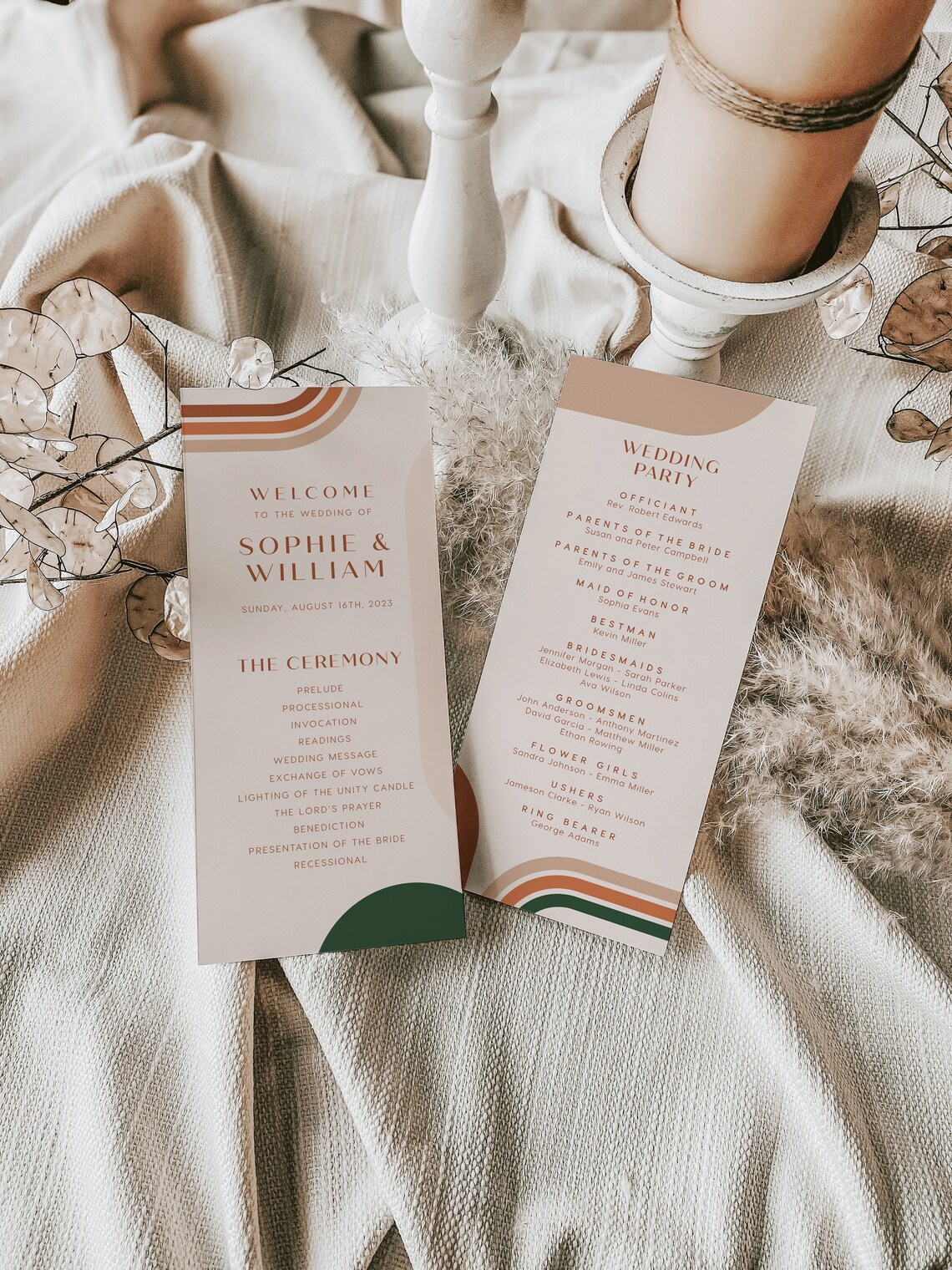 Modern Wedding Program Wedding Ceremony Program With Arch - Etsy