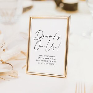 Drinks on Us Template, Open Bar Sign, Drinks Sign, Wedding Drinks Sign ...